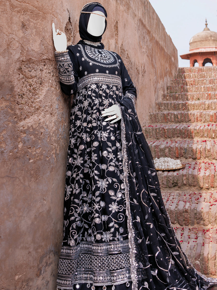 BLACK CHIFFON 3PC STITCHED | PFS-BD-04-8524 – J. Bangladesh