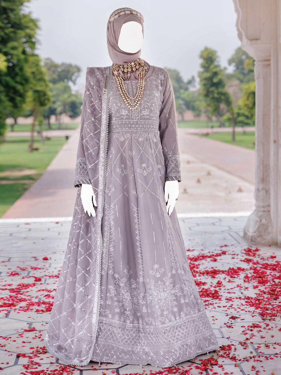 GREY CHIFFON 3PC STITCHED | PFS-BD-04-8519 – J. Bangladesh