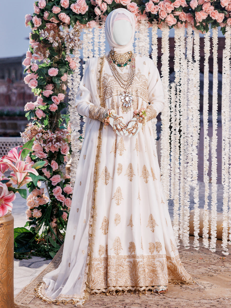 OFF WHITE CHIFFON 3PC STITCHED | PFS-BD-04-8526 – J. Bangladesh